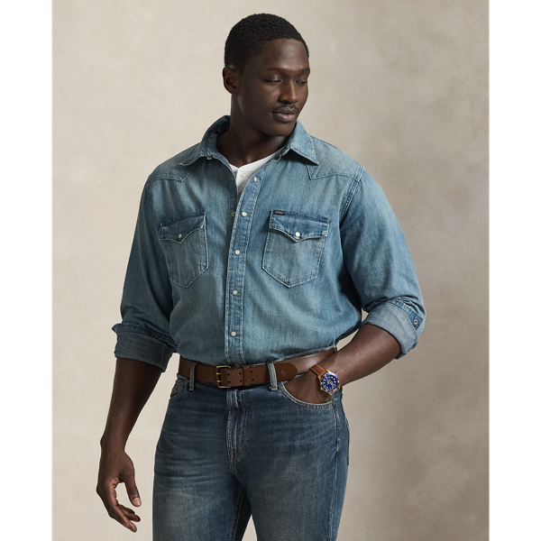 Polo Ralph Lauren Indigo Twill Western Shirt In Rl Western | ModeSens