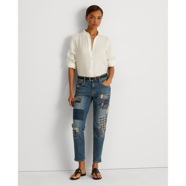 Ralph Lauren Patchwork Relaxed Tapered Jean In Bluestone Wash | ModeSens
