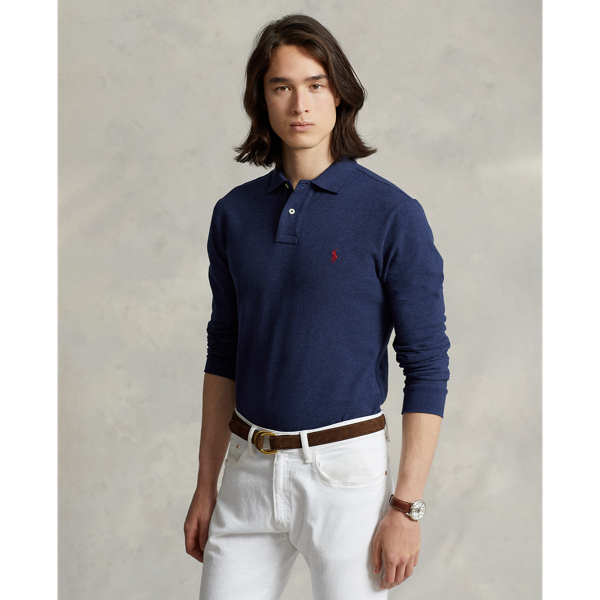 Slim Fit Mesh Long-Sleeve Polo Shirt | The Hoxton Trend