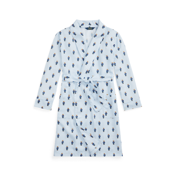 Polo Ralph Lauren Kids' Polo Bear Flannel Robe In Elite Blue | ModeSens