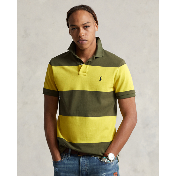 Custom Slim Fit Striped Mesh Polo Shirt | The Hoxton Trend