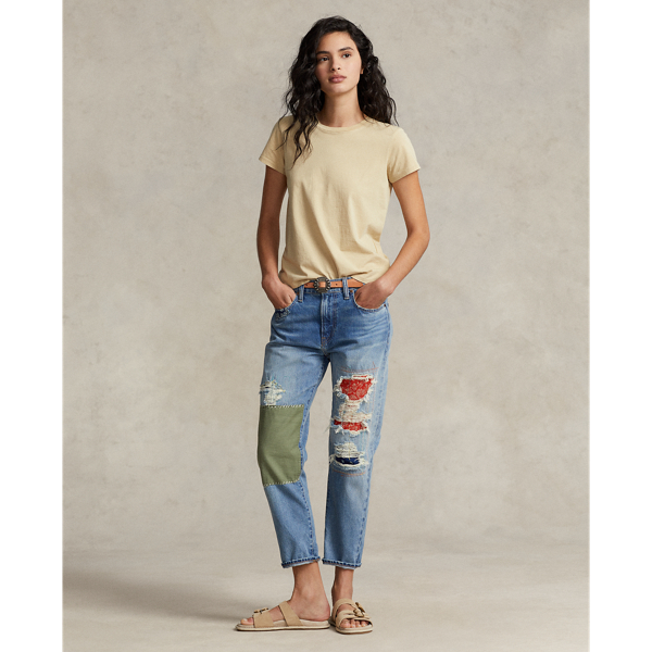 Polo Ralph Lauren The Slim Boyfriend Patchwork Jean In Mirzam Wash ...