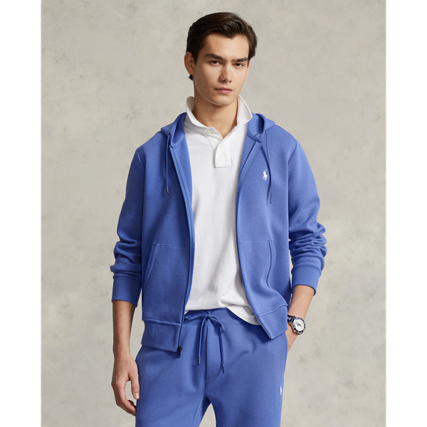 Polo Ralph Lauren Double-knit Full-zip Hoodie In Maidstone Blue | ModeSens