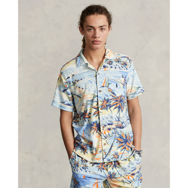 Ralph Lauren Custom Slim Tropical-print Terry Shirt In Hawaiian Beach ...
