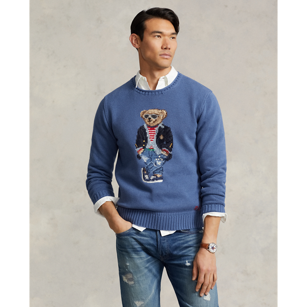 Ralph Lauren Polo Bear Cotton Mockneck Sweater In Blue Heaven | ModeSens