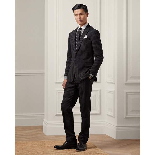 Ralph Lauren Purple Label Kent Hand-tailored Pinstripe Suit In Black ...