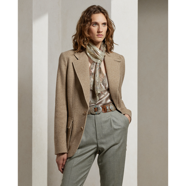Ralph Lauren Preston Herringbone Tweed Jacket In Beige | ModeSens