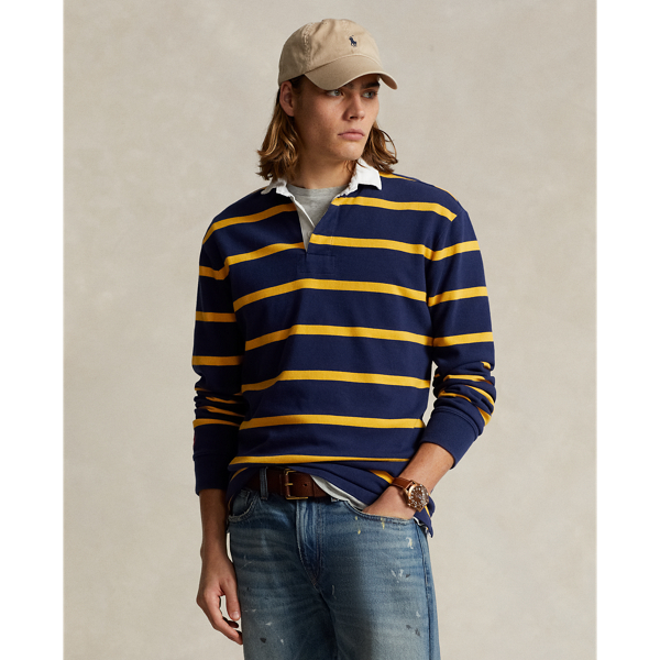 Polo Ralph Lauren The Iconic Rugby Shirt In Dark Cobalt/gold Bugle | ModeSens