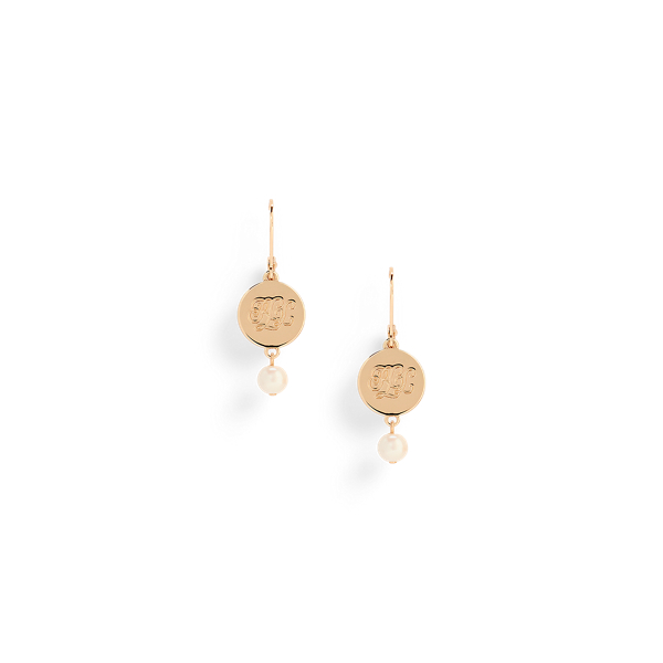 Ralph Lauren Gold-plated Logo & Faux-pearl Earrings | ModeSens
